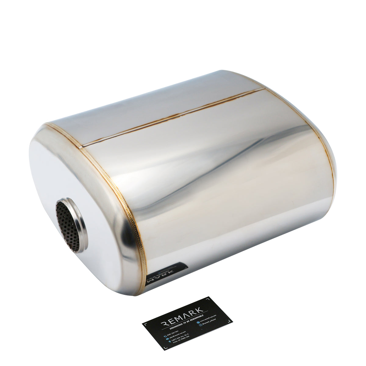 SS304 Oval Muffler Canister - Offset Inlet/Outlet - 11.0" x 6.3" x 11 ...